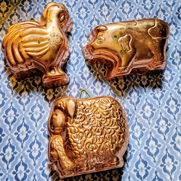 Accents | 3 Vintage Avon Small Copper Farm Animal Molds | Poshmark